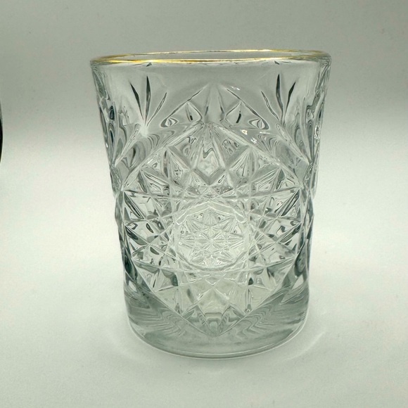 Libbey | Dining | Libbey Hobstar Clear With Gold Rim Double Old ...